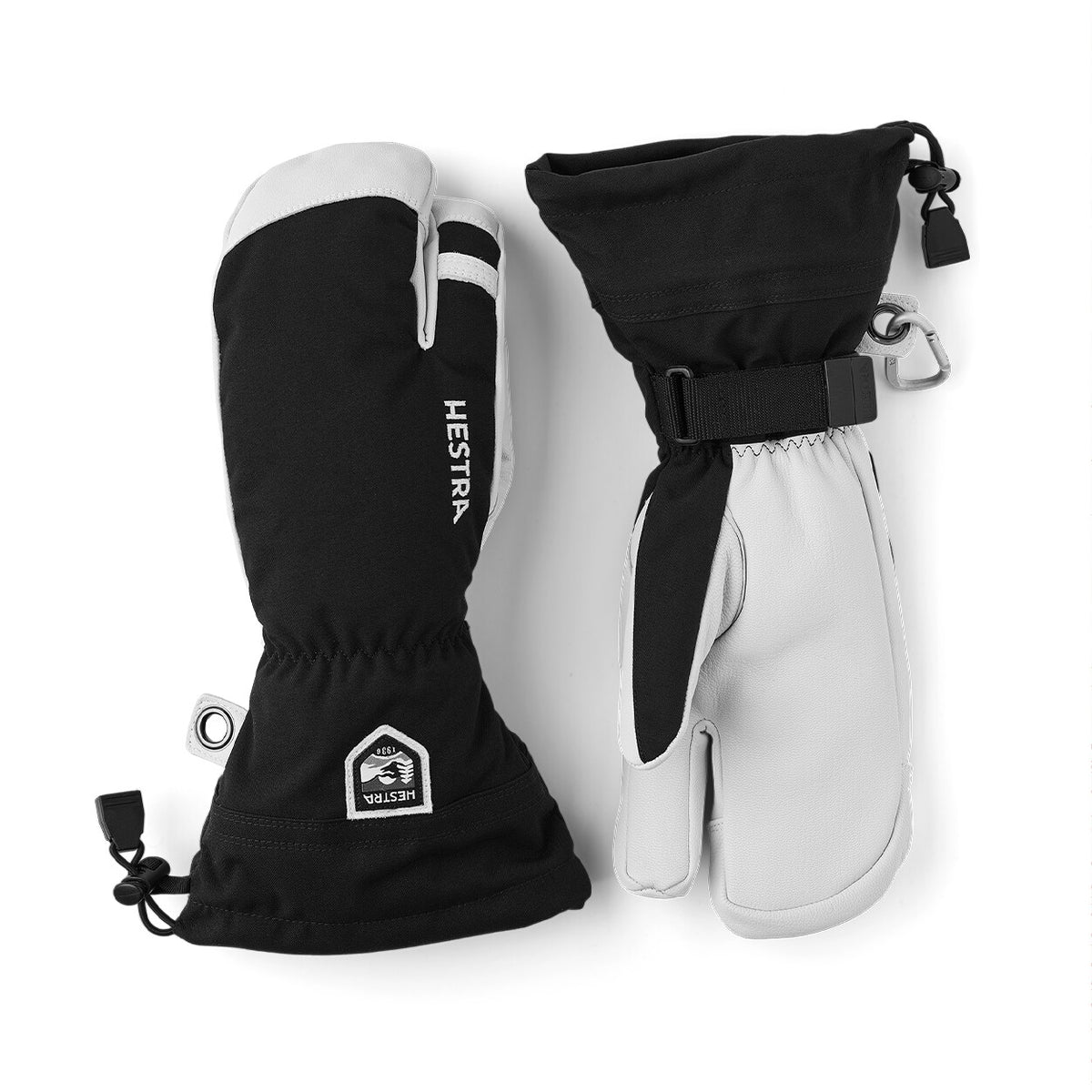 Hestra Army Leather Heli Ski 3 Finger - Black | Alpingaraget